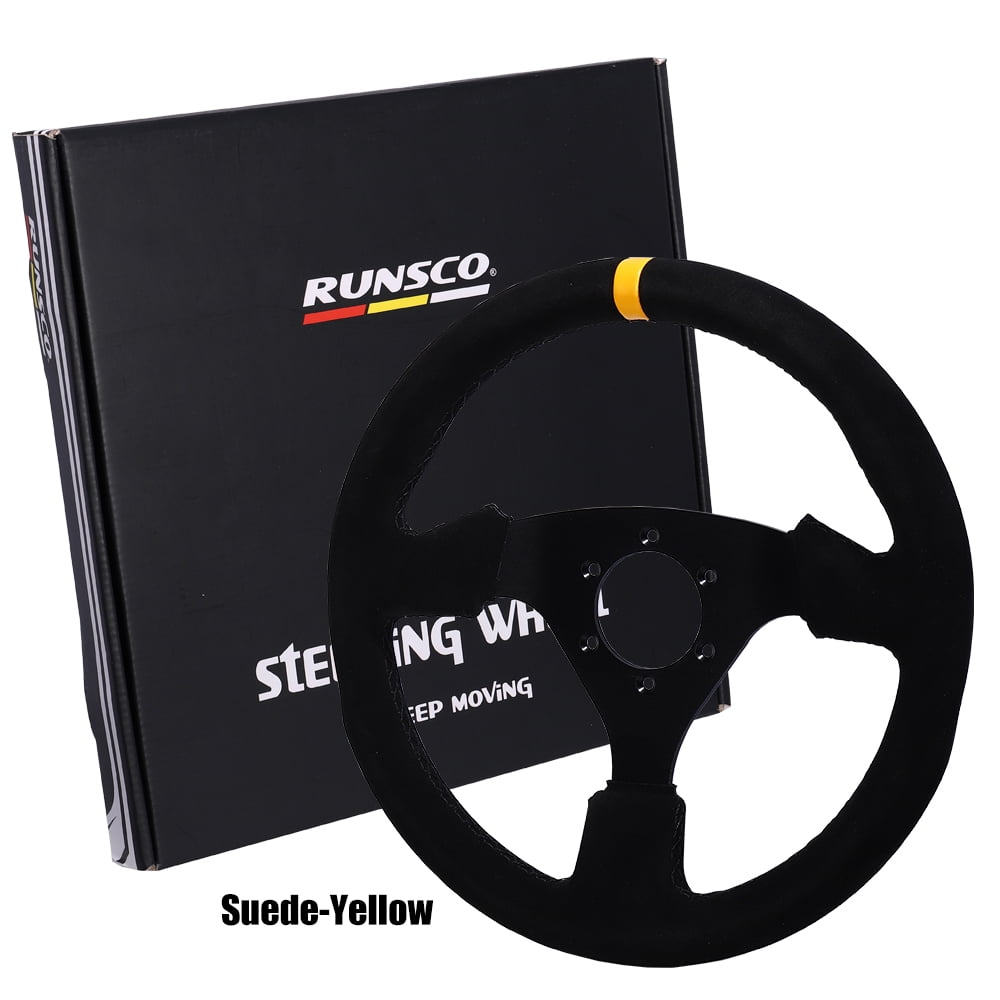 Universal 330mm Steering Wheel Suede Drift Sim Racing Game Steering ...
