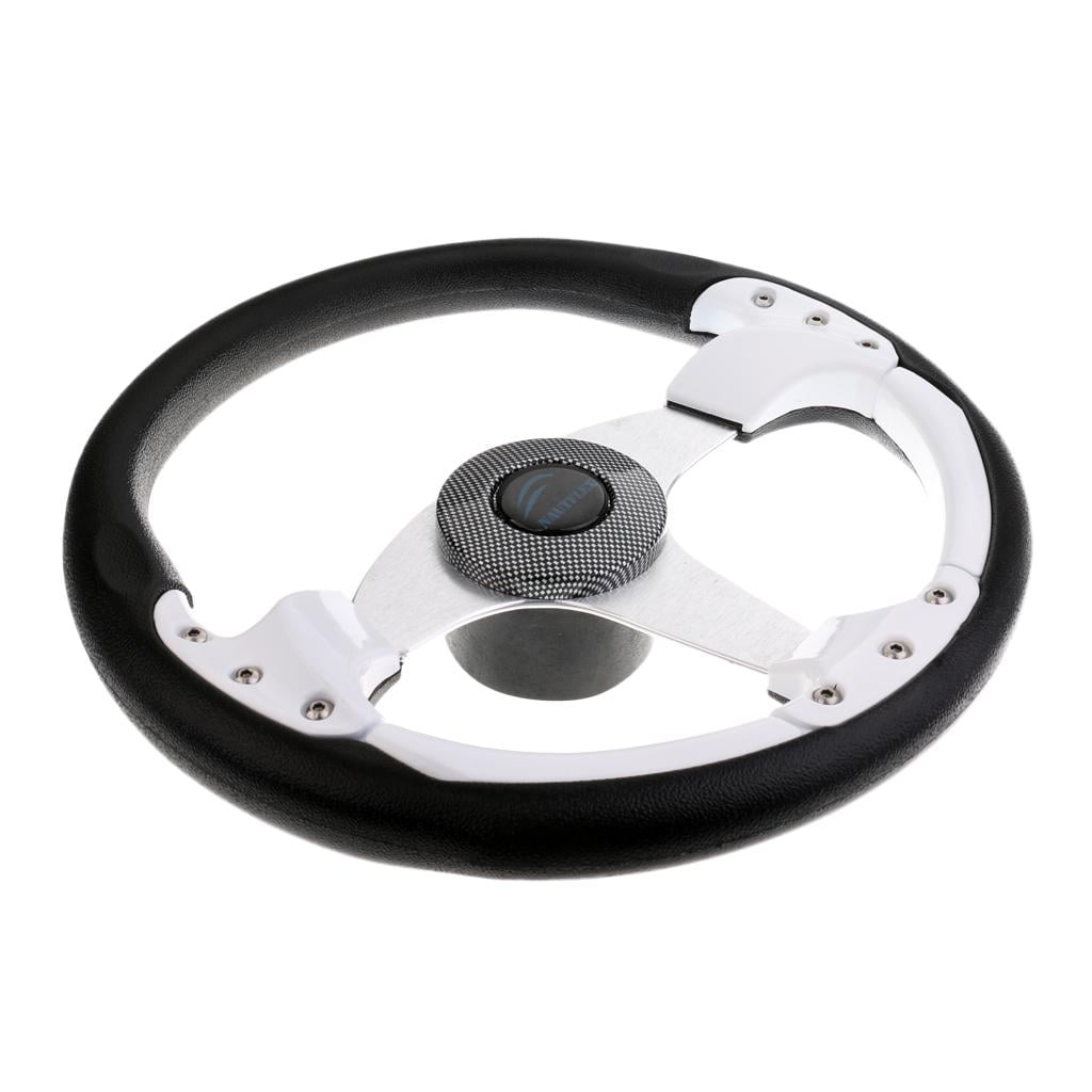 Universal 340mm 3 Spoke 3/4'' Boat Steering Wheel for Marine Yacht ...