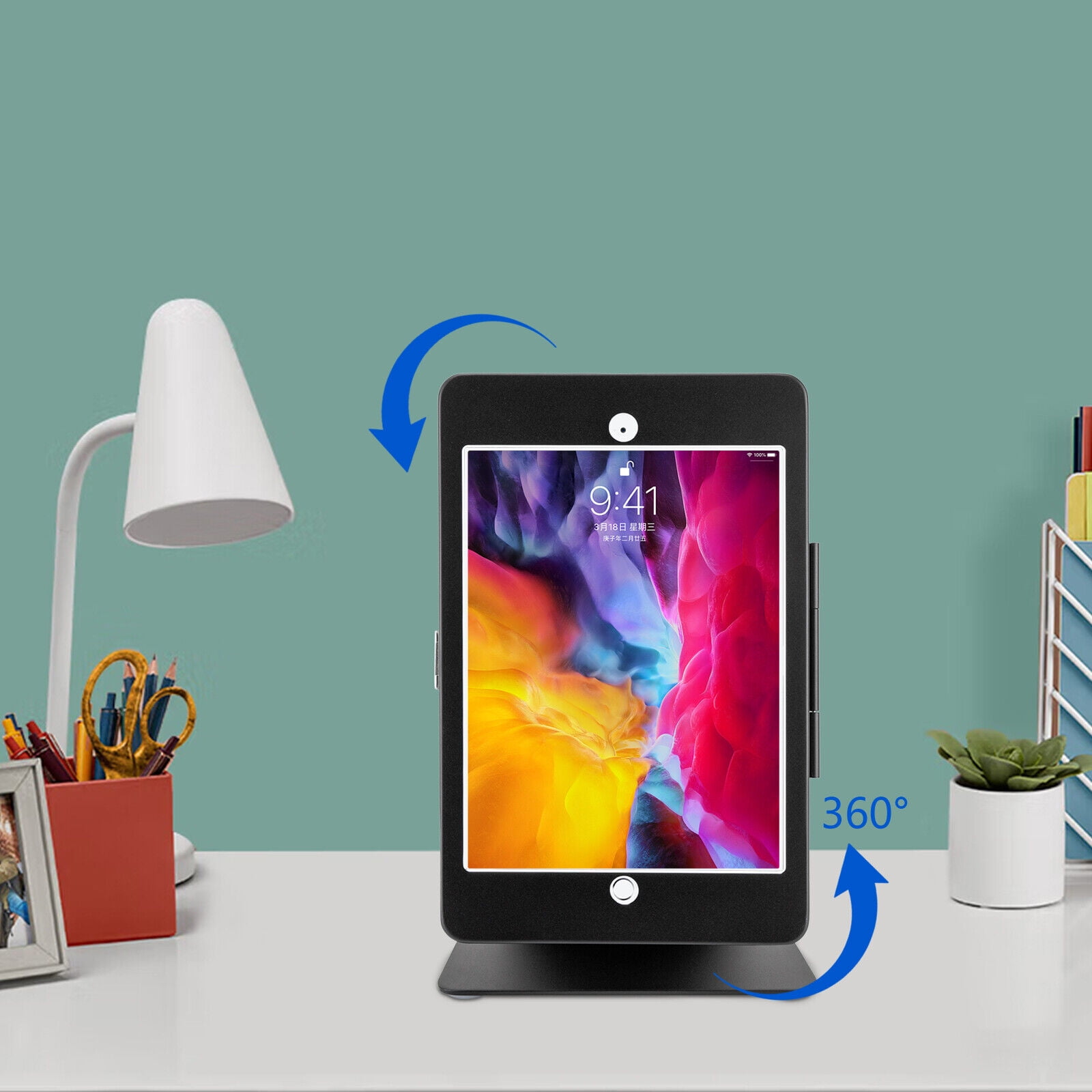 Universal 360°Adjustable iPad Mount Holder Stand Cradle Anti-Theft ...