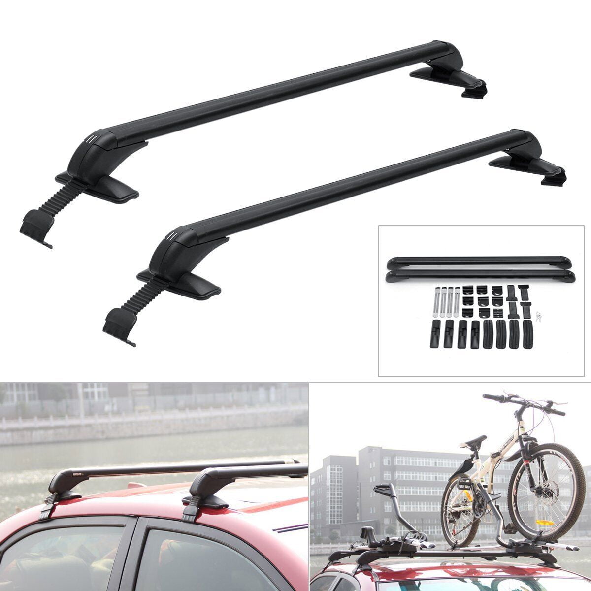 Universal 39" Car SUV Aluminum Alloy Roof Rail Luggage Rack Baggage ...