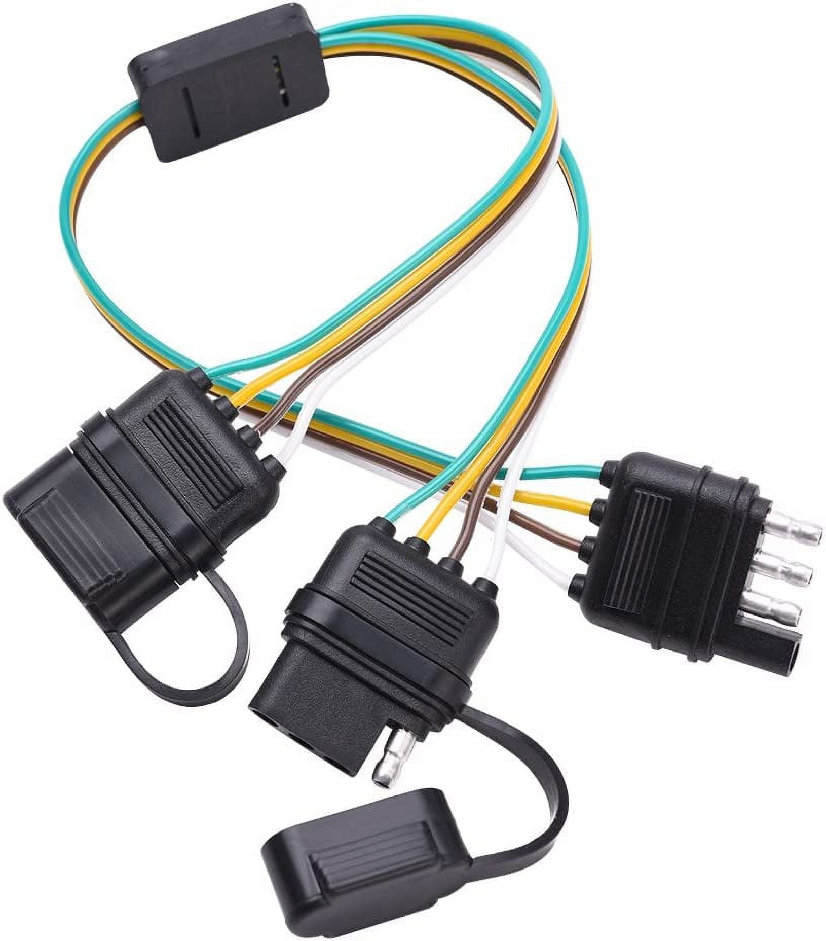 Universal 4 Way Flat Y-Splitter Plug and Play Adapter Extension Harness ...