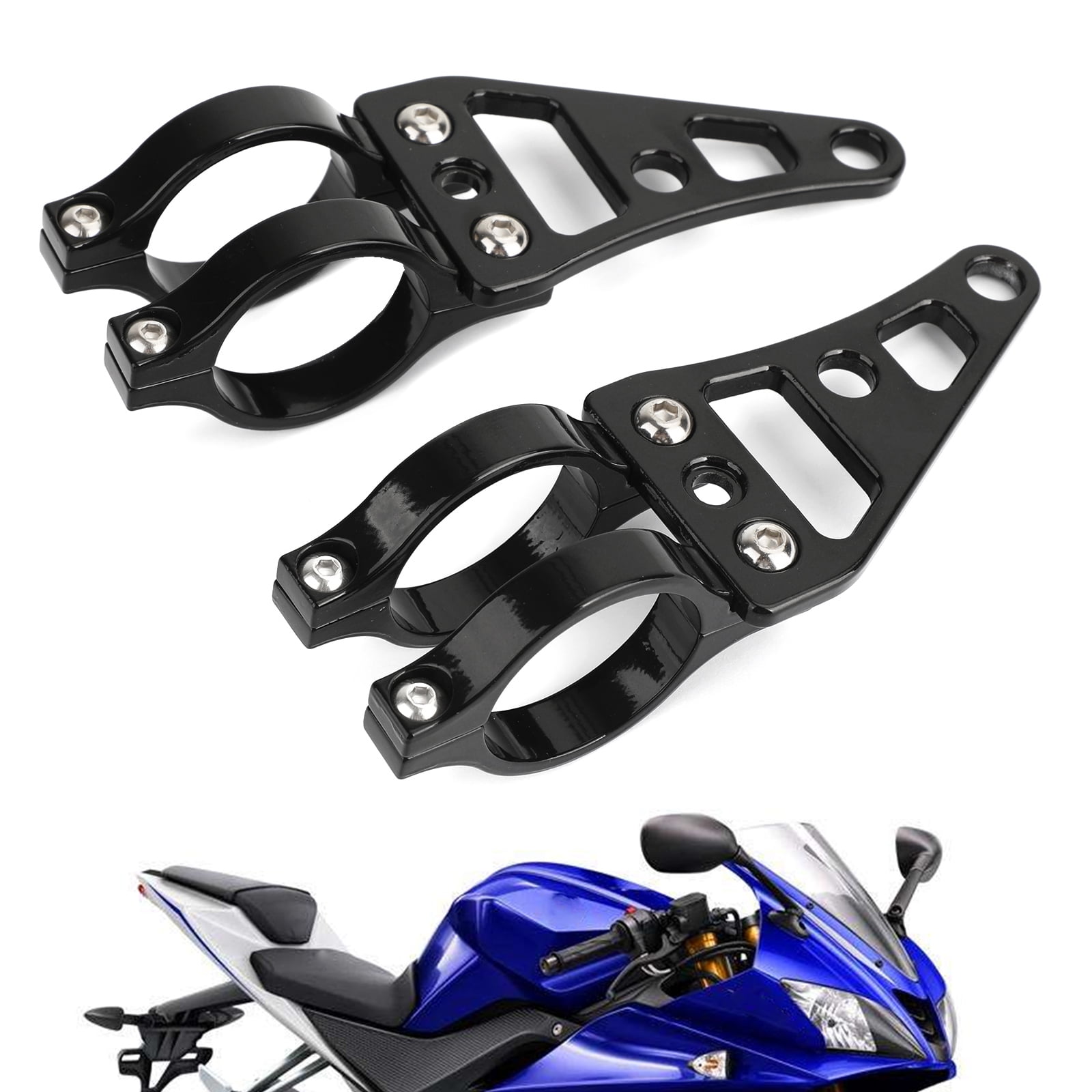 Universal 41mm Headlight Mount Bracket Fork Ear Chopper Cafe Racer ...