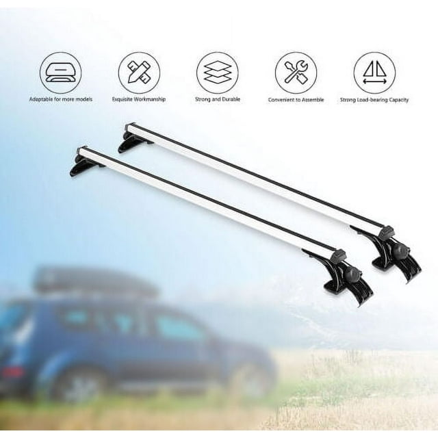 Universal 48" Aluminum Car Top Roof Rack Cross Bar Luggage Cargo ...