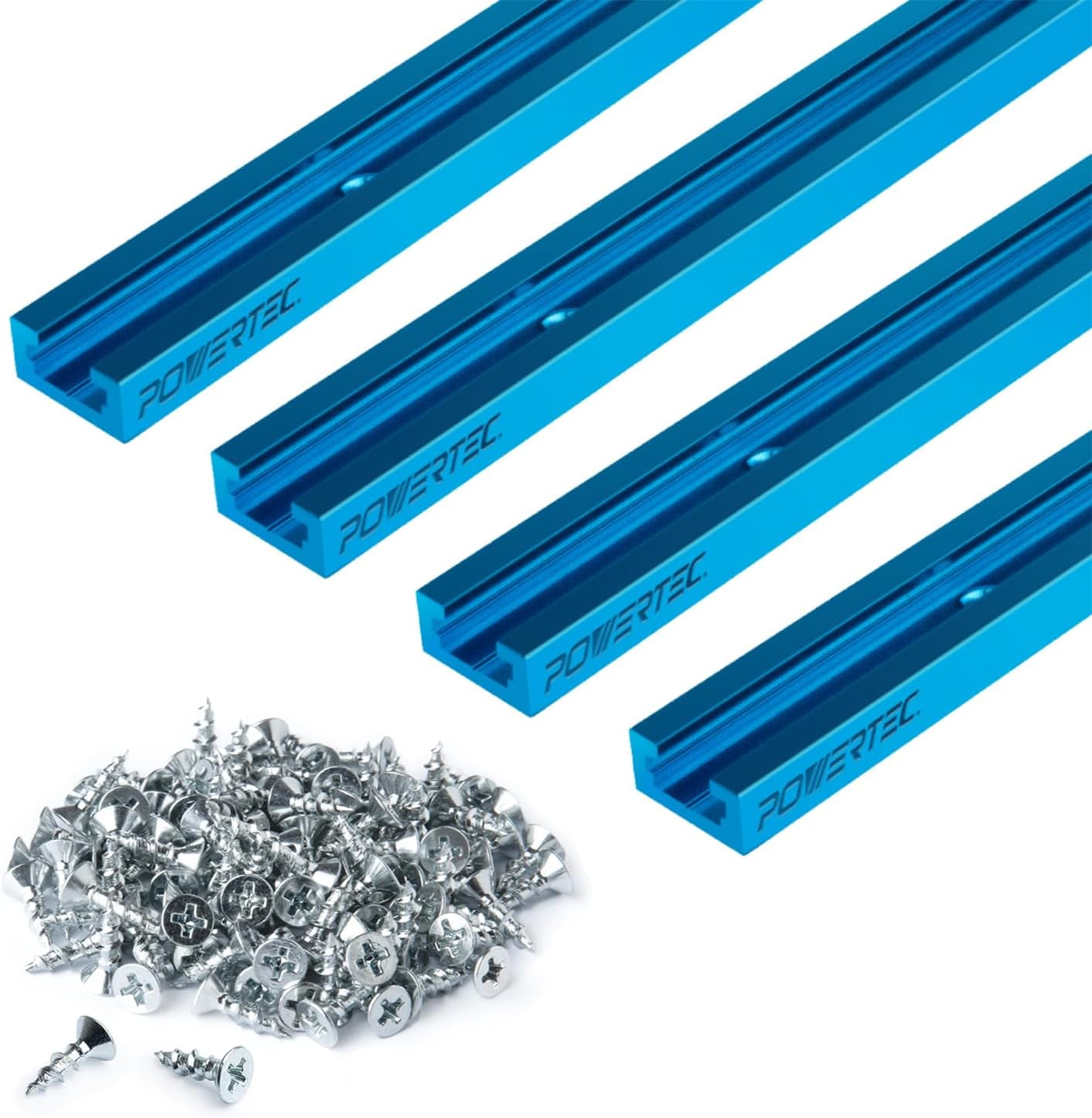 Universal 48 Inch X4 T Track with 100 Pcs #6 X 1/2" Wood Screws, Double ...