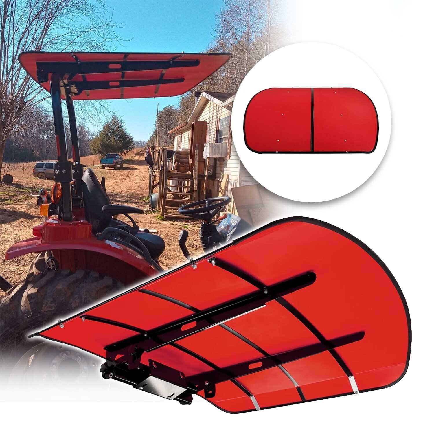 Universal 52"x52" Heavy-Duty Tractor Canopy - Red ROPS-Compatible Sun ...
