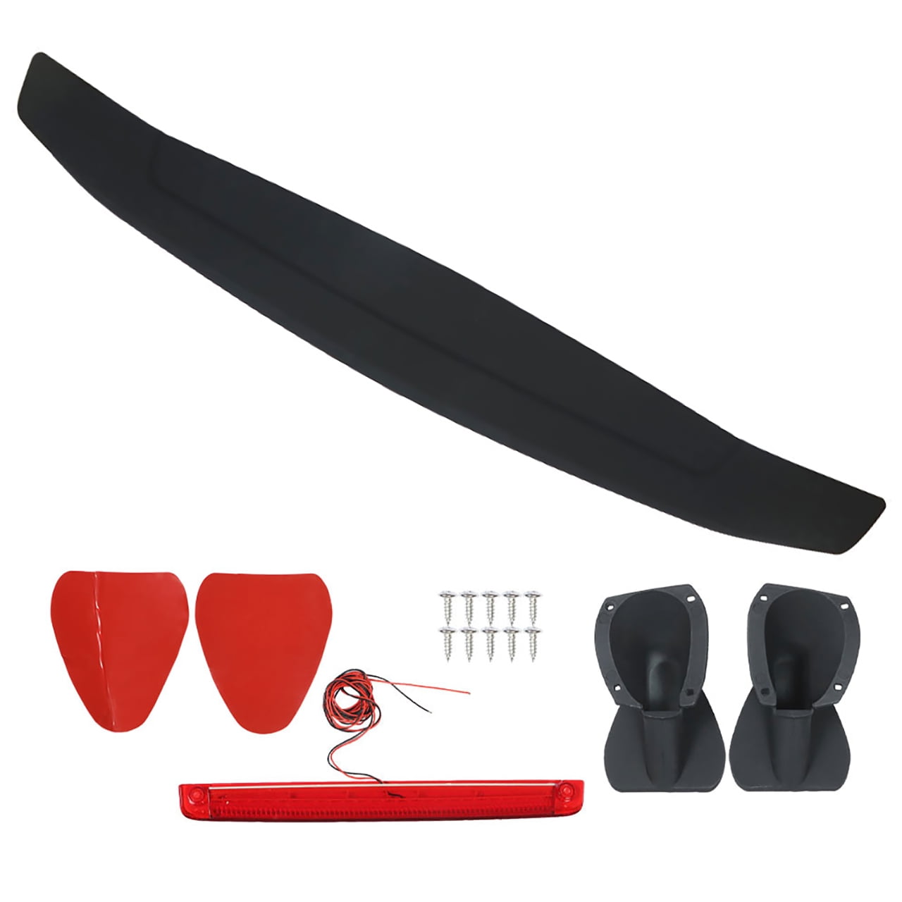 Universal 52in Rear Trunk Spoiler Wing with LED Brake Light, Black ...