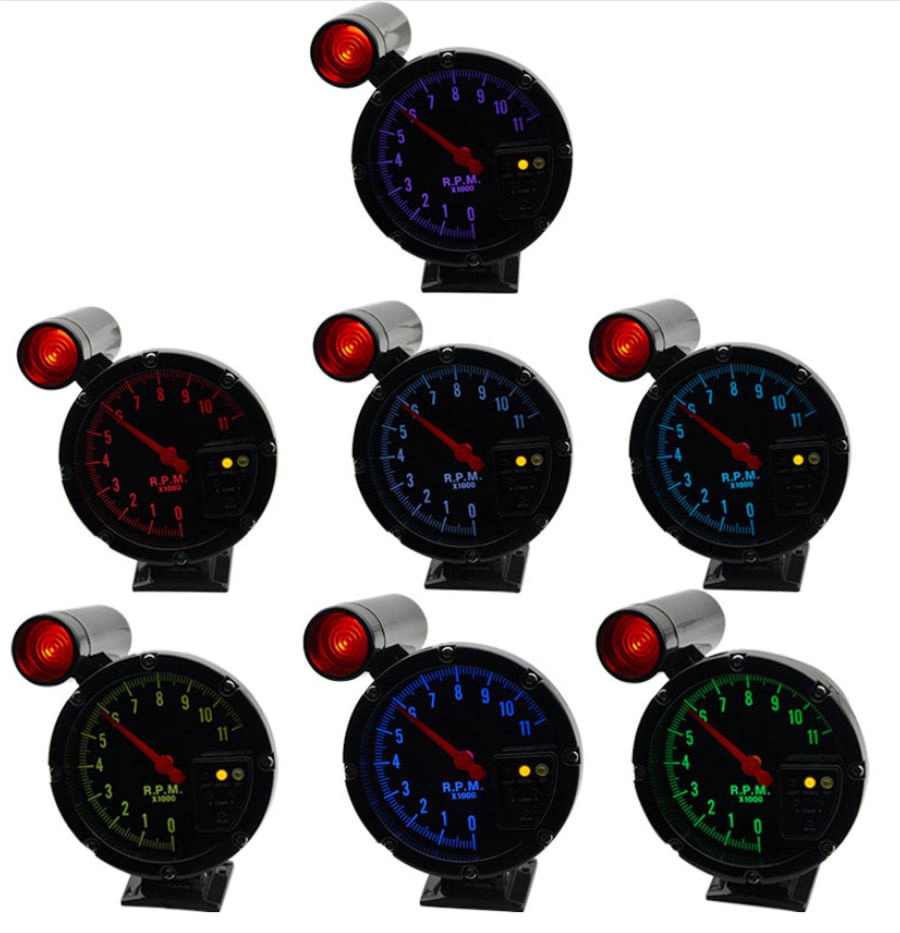 Universal 5Inch 1000K Car Tachometer Gauge Warning Light LED Shift ...