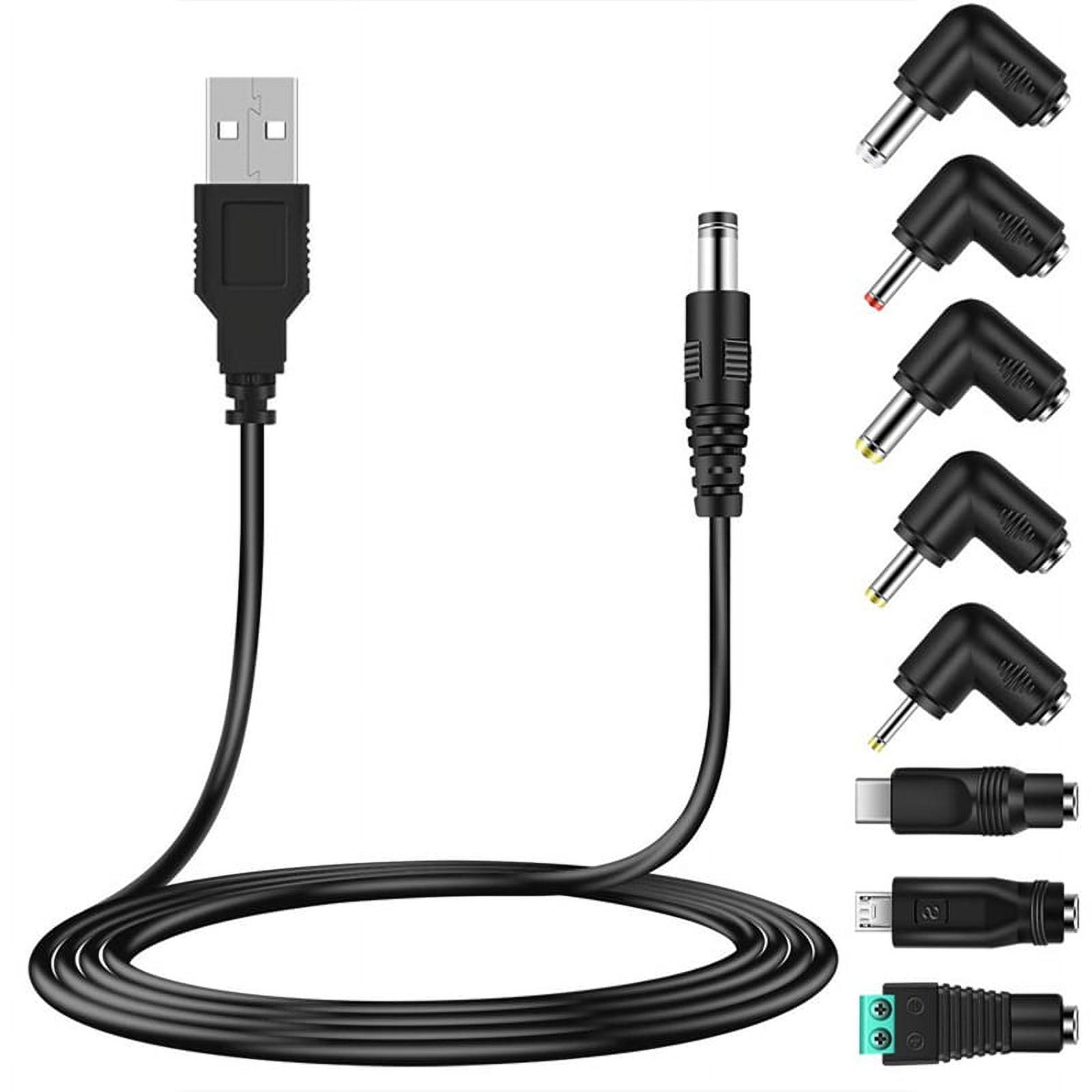 Universal 5V USB Cord, USB to Dc Cable with 8 Types Connectors for Android Phones, , Bank, Toy ...