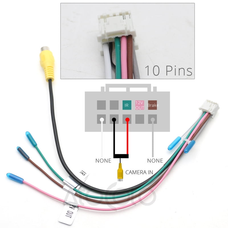 Universal 6 10 Pin RCA Camera Video Input IR Brake Control Wire Cable ...