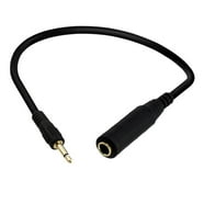 MillSO 3.5mm Female to Female AUX Cable, Stereo TRS Connectors, 6-inch ...