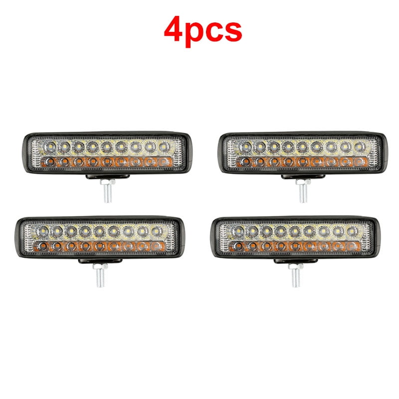 Universal 6 Inch 60W Car 18 LED Offroad Work Light Bar Dual Color White ...