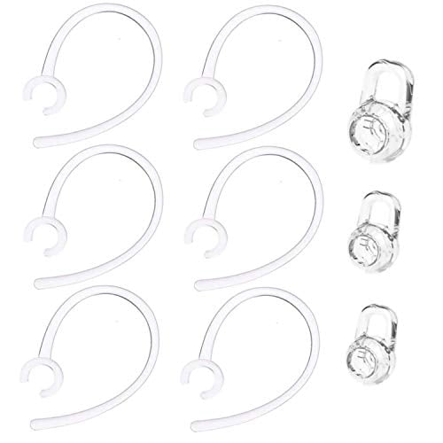 Universal 6 Piece Large Earhooks w/Replacement Earbuds Ear Gels Tips S ...
