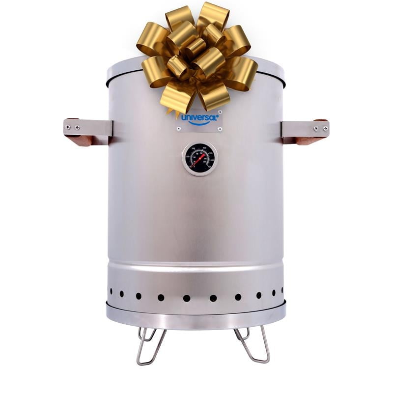 Universal (6-pound - Small) Stainless Steel Charcoal Barrel Smoker with ...