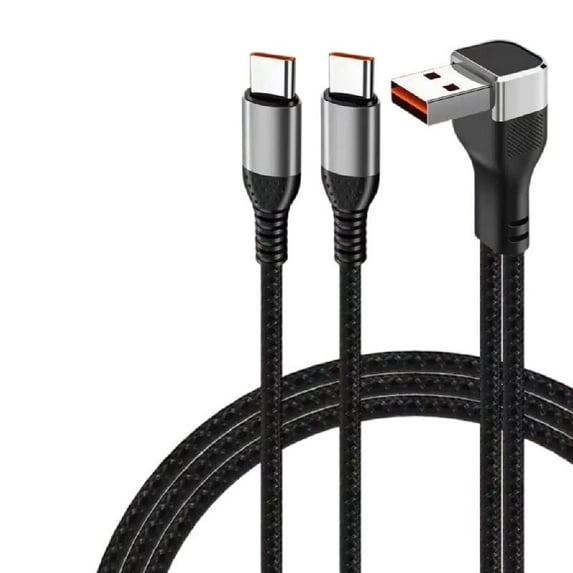 Universal 66W Fast Charge Data Cable 2 in 1 With Type C Connectors And ...