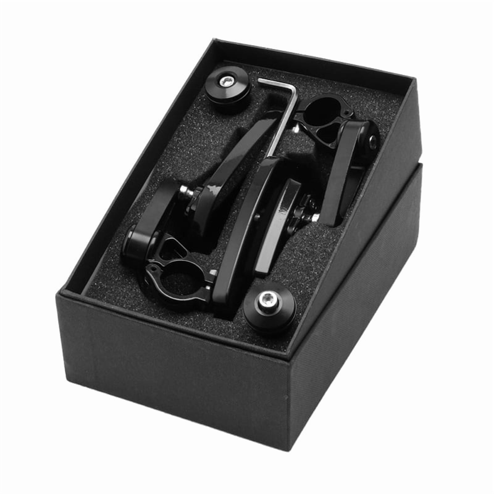 Universal 7/8" Black Motorcycle Billet Aluminum Bar End Side Rearview ...