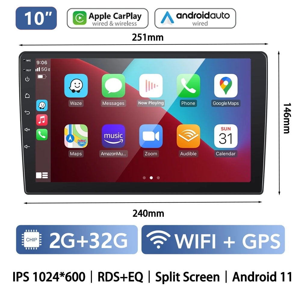 Universal 7 9 10 Car Radio Android 11 Multimedia Player With Carplay ...