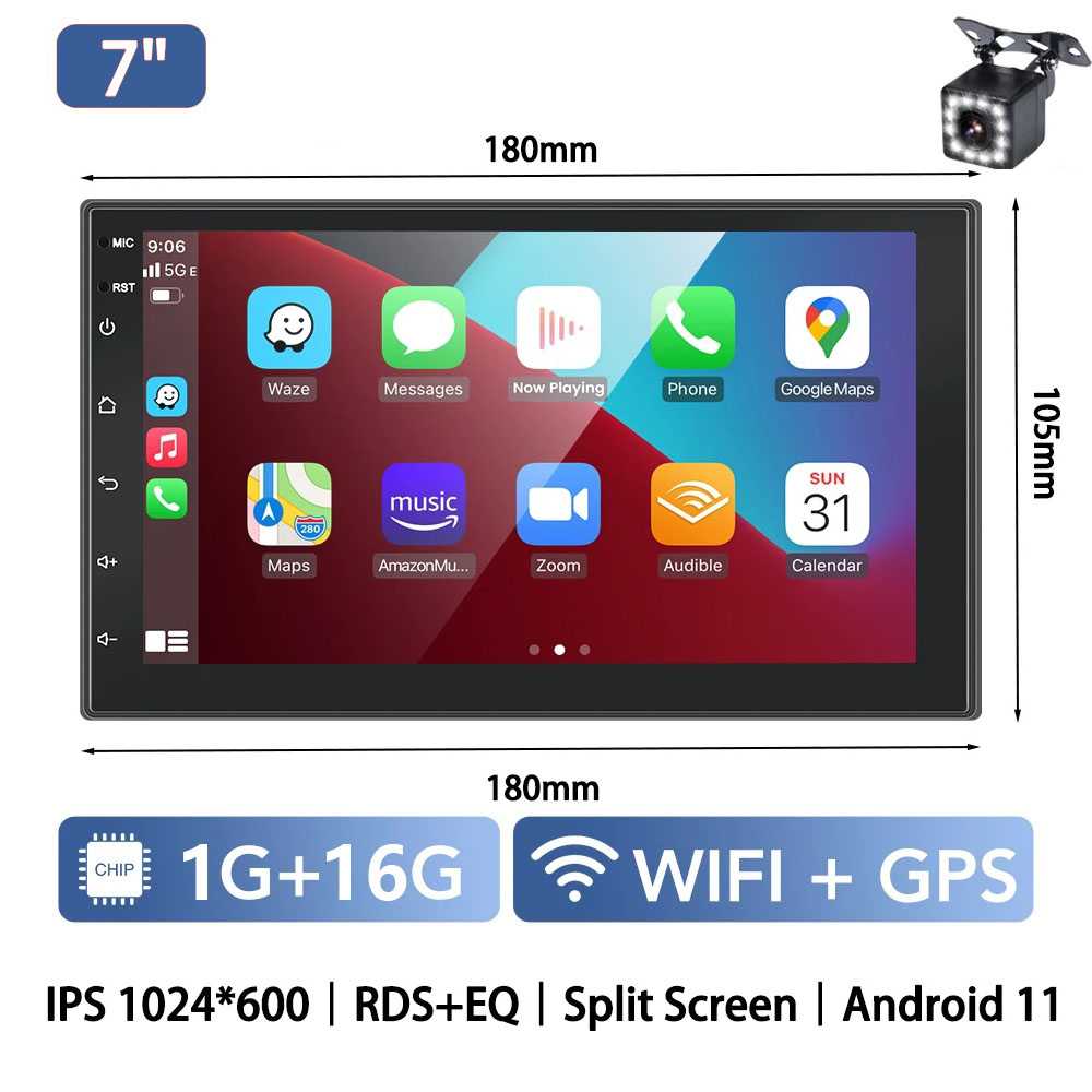 Universal 7 9 10 Car Radio Android 11 Multimedia Player With Carplay ...