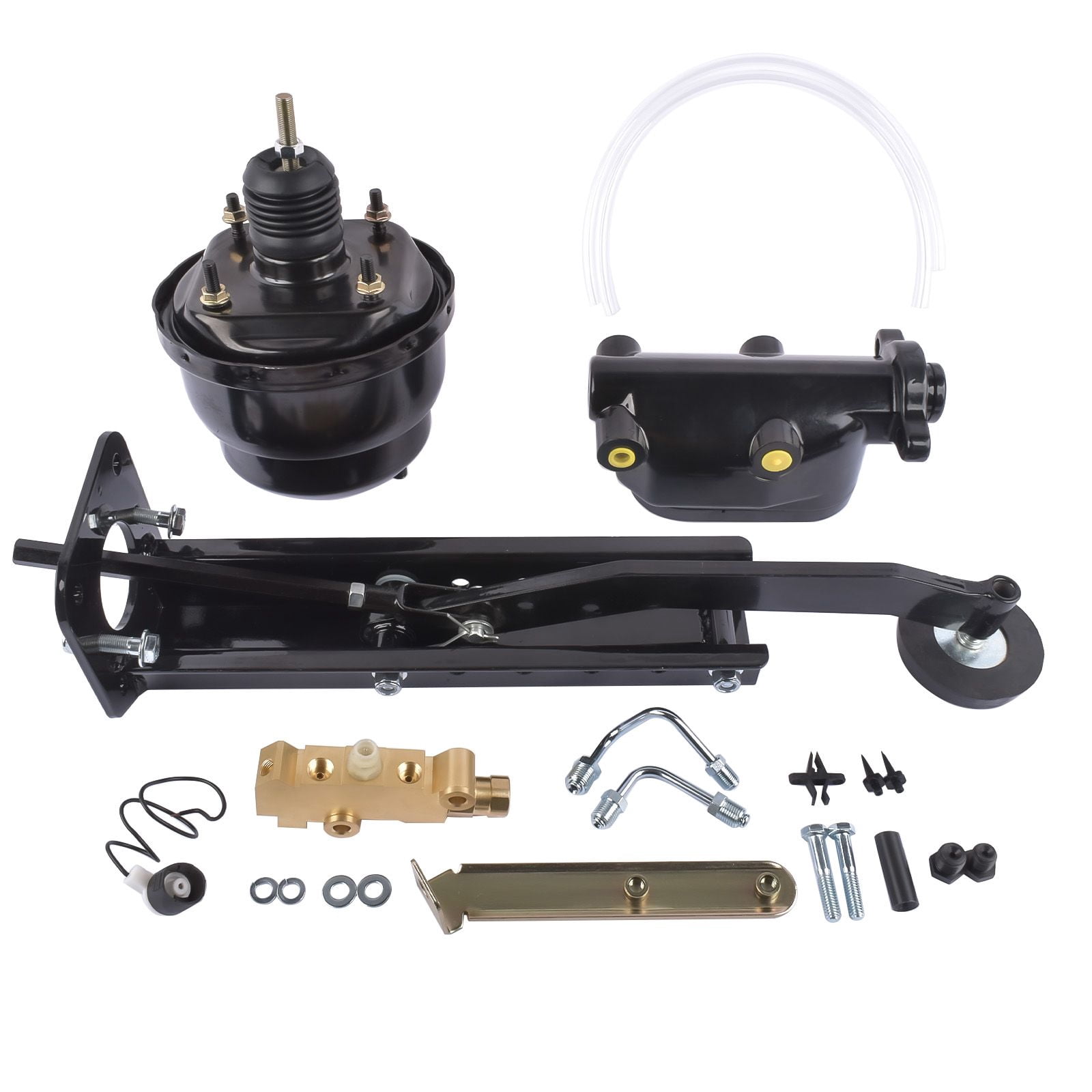 Universal 7'' Dual Power Brake Booster Kit w/ 1'' Bore Master Cylinder ...