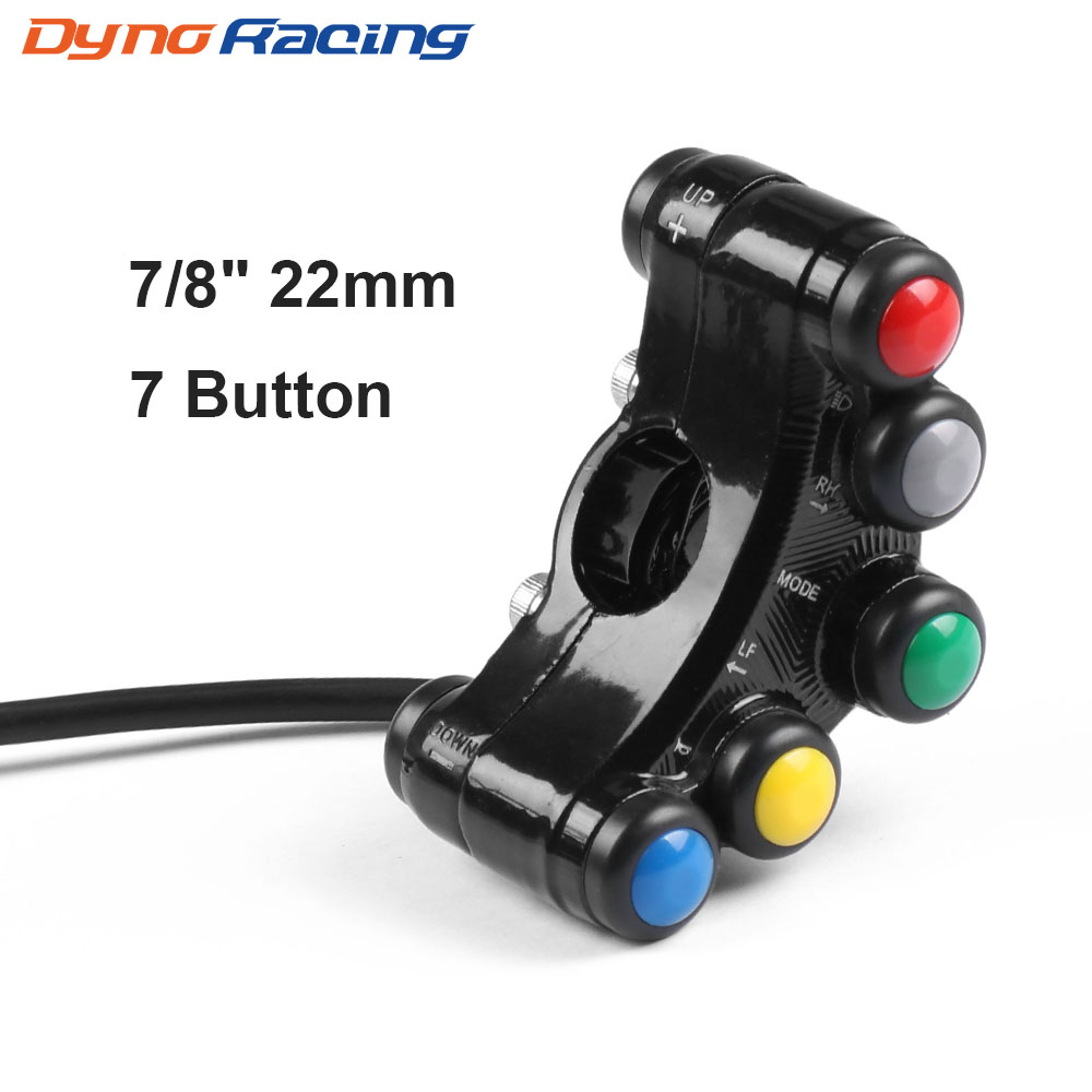 Universal 7 button Motorcycle Switches Race Bikes Motorcross 22mm ...