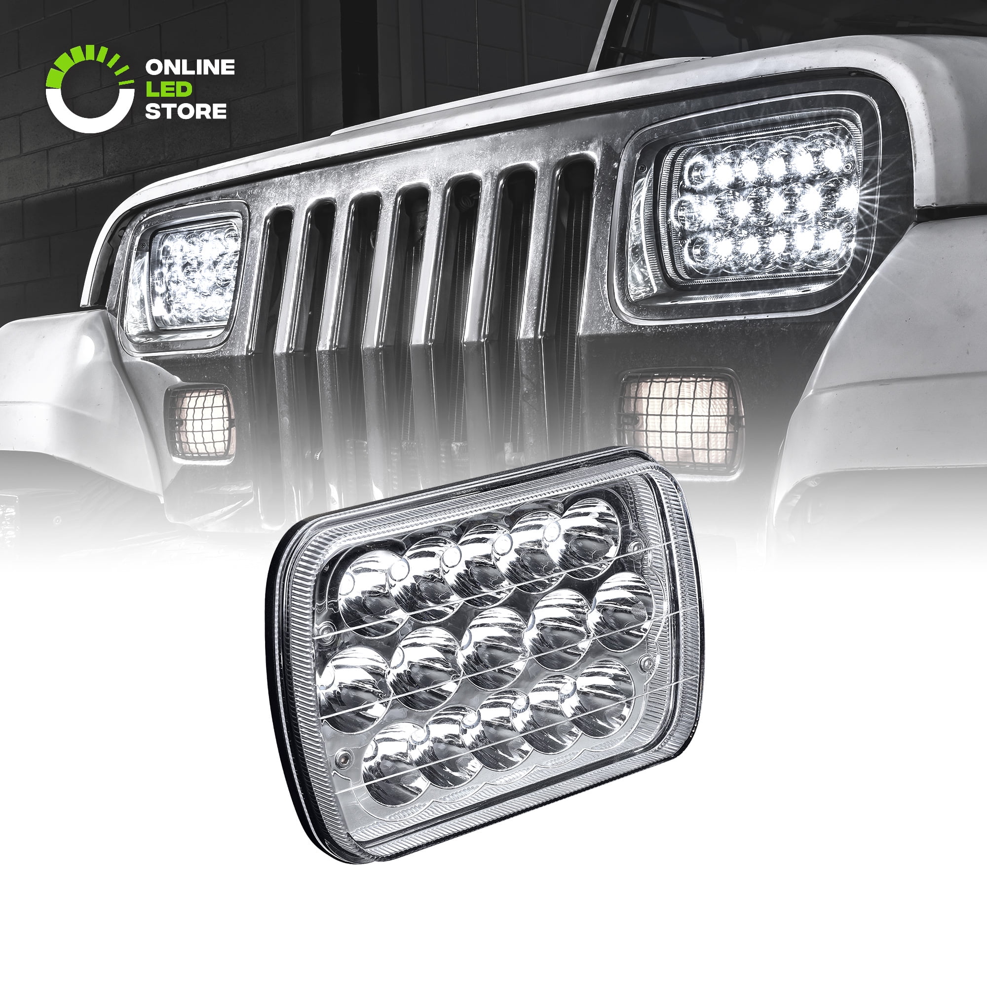Universal 7" x 6" 45W LED Headlight [Plug & Play] [Energy Efficient ...