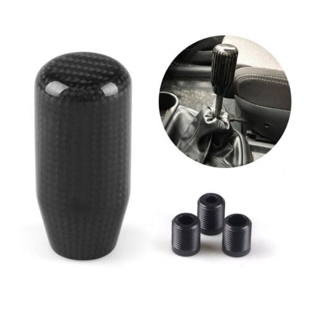 Universal 73mm Carbon Fiber Gear Shift Knob Stick Shifter Lever Knob M8 ...