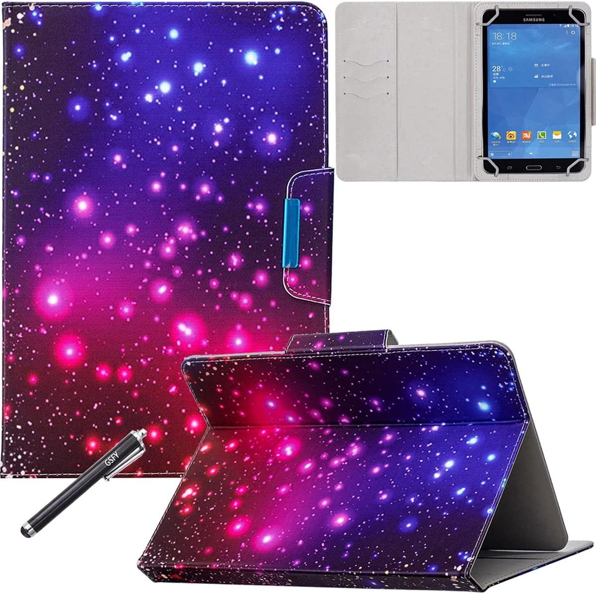 Universal 8.0 inch Tablet Case, Newshine Magnetic Closure Flip Stand ...