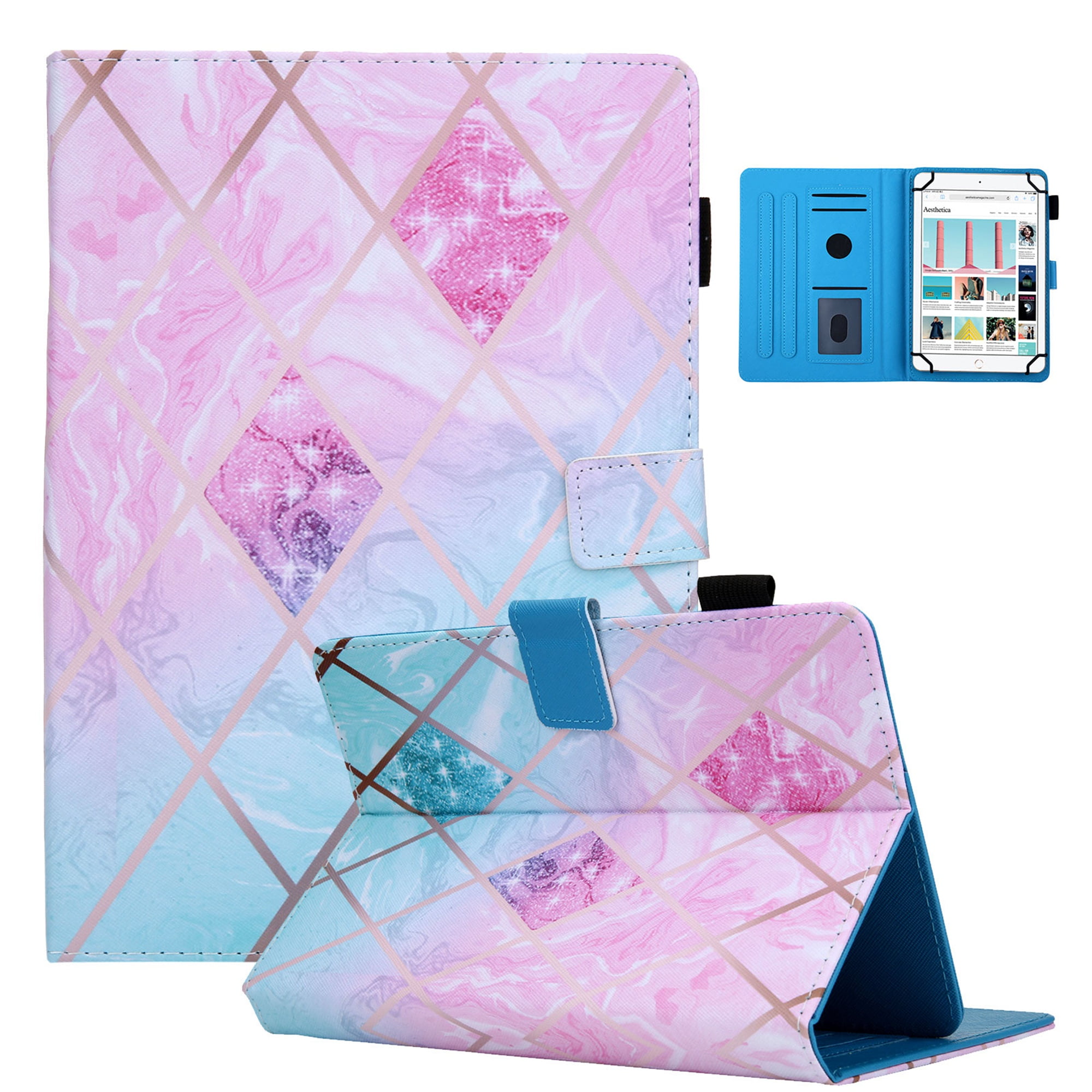 Universal 8 inch Tablet Case Flip Painted Leather Folio Stand Cover For ...