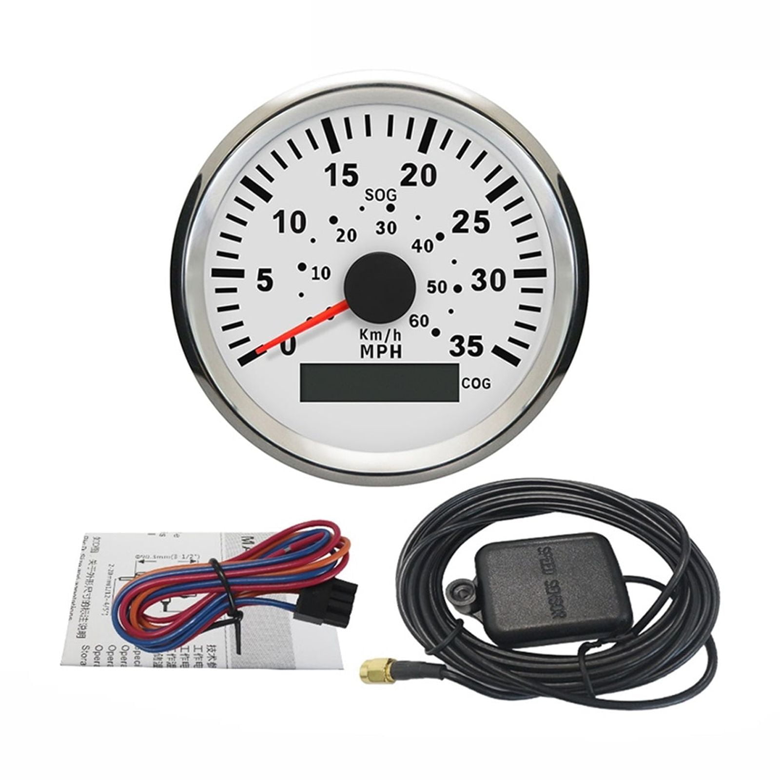 Universal 85mm Auto Marine GPS Speedometer 0-35MPH 0-80MPH Speed Gauge ...