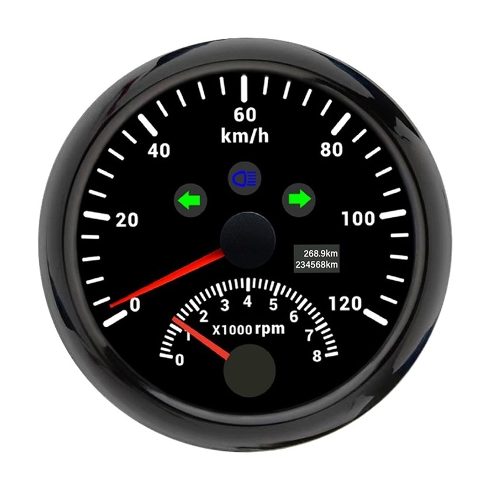 Universal 85mm GPS Speedometer 120/200KM/H With 0-8000RPM Tachometer ...
