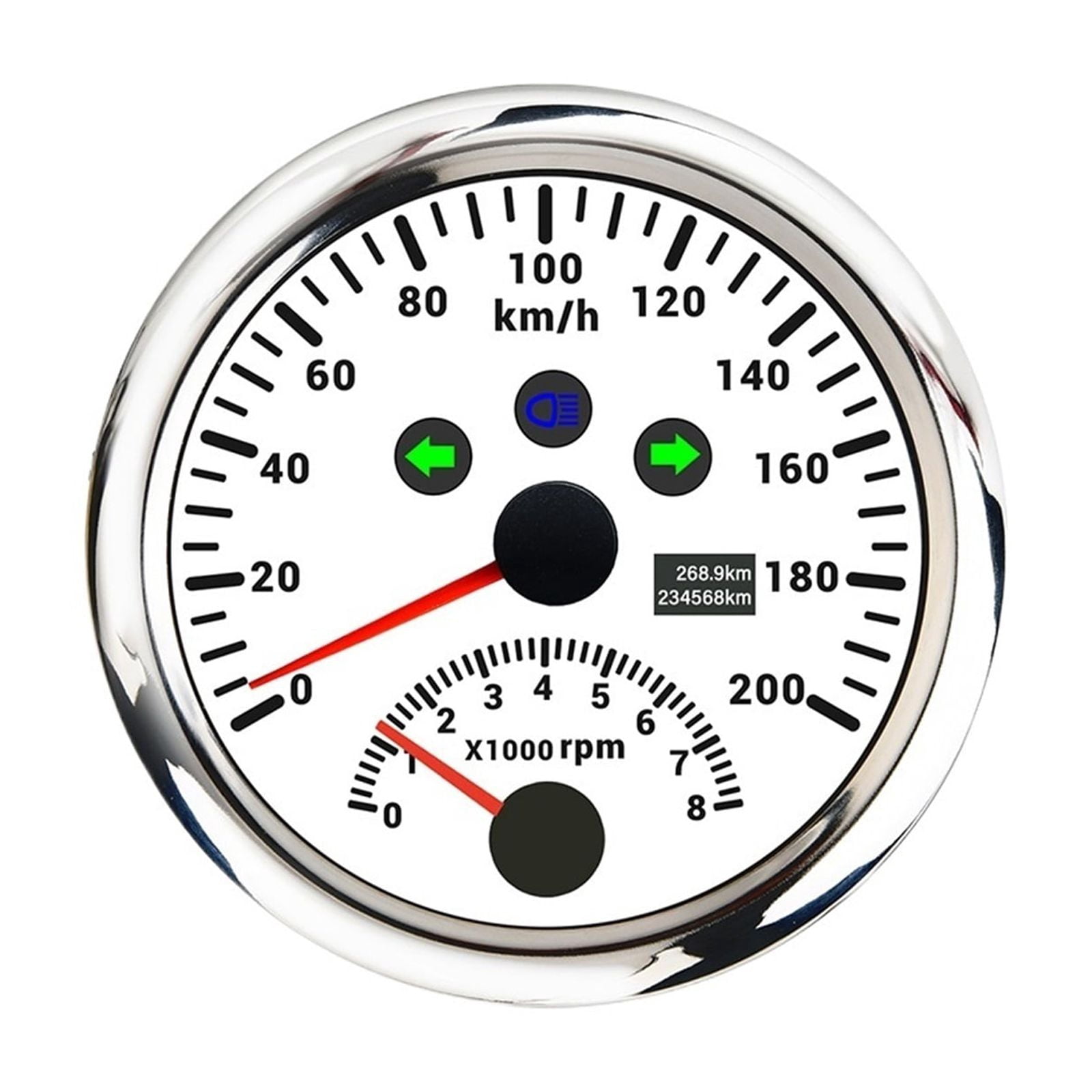 Universal 85mm GPS Speedometer 120/200KM/H With 0-8000RPM Tachometer ...