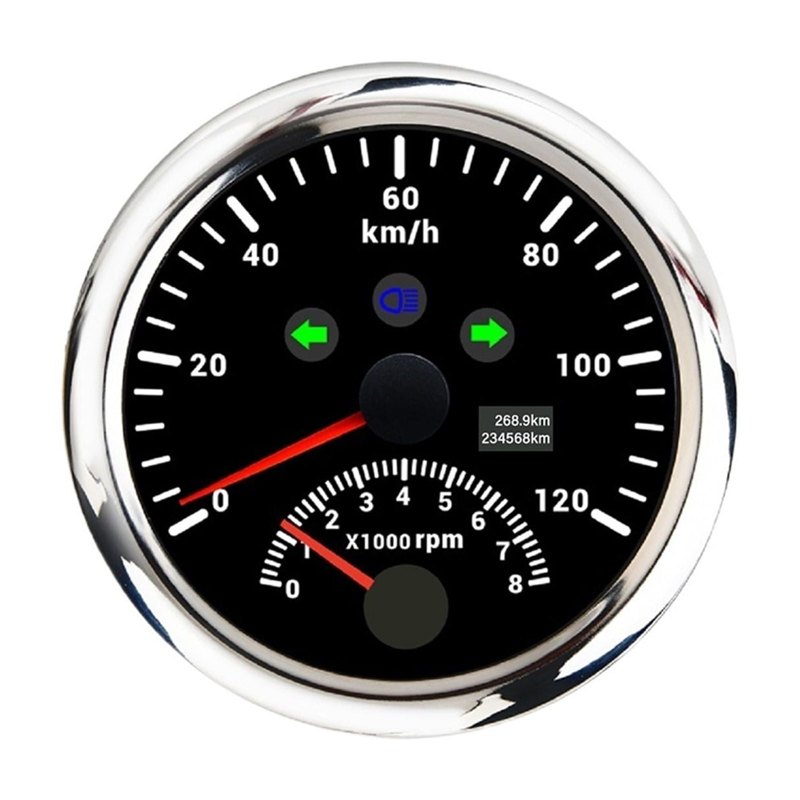 Universal 85mm GPS Speedometer 120/200KM/H With 0-8000RPM Tachometer ...