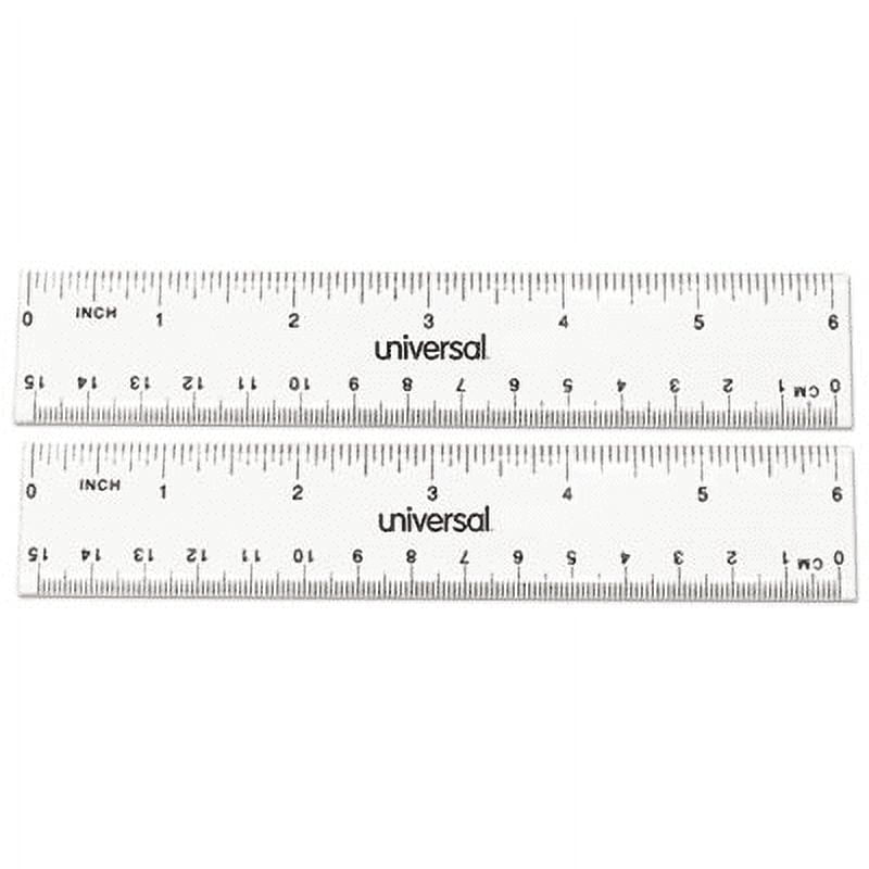 Universal-8PK Clear Plastic Ruler, Standard/Metric, 6" Long, Clear, 2 ...