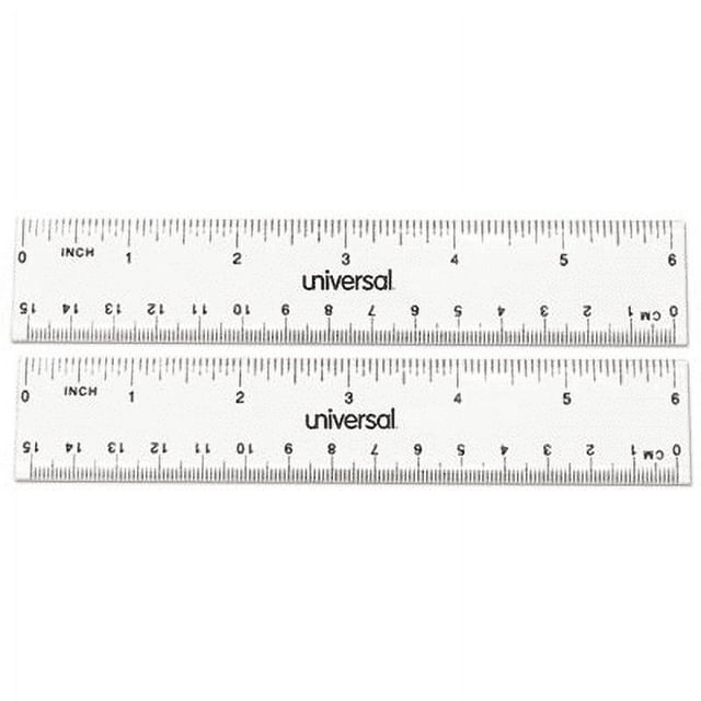 Universal-8PK Clear Plastic Ruler, Standard/Metric, 6" Long, Clear, 2 ...