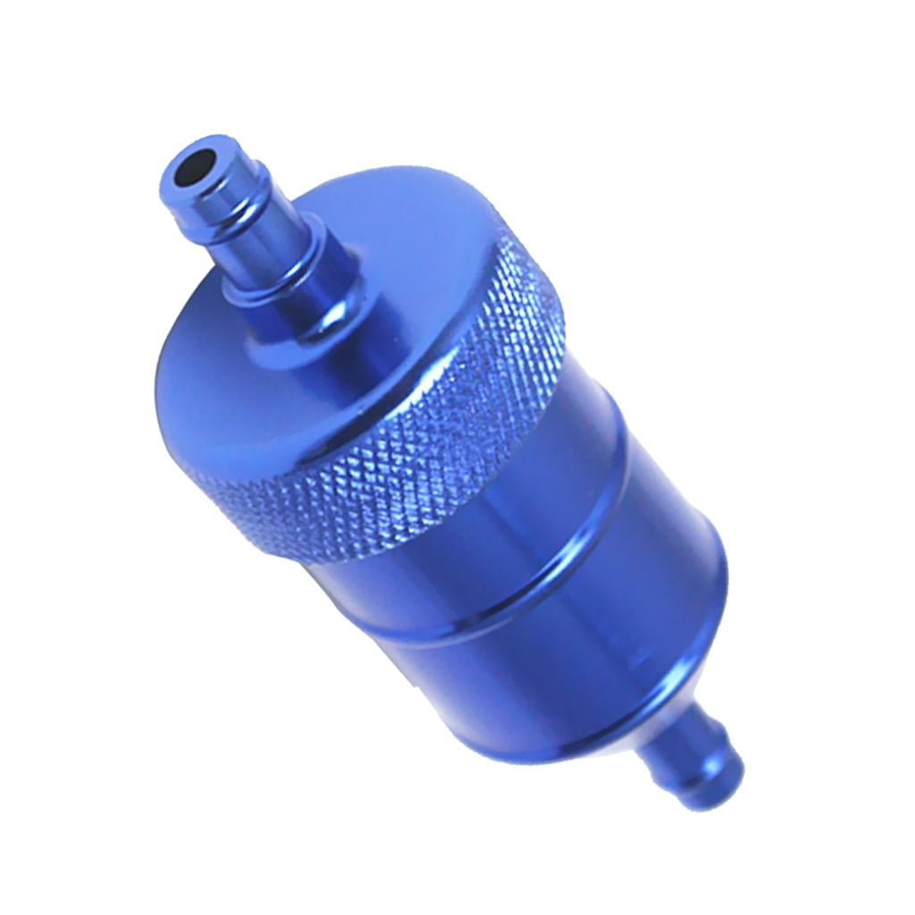 Universal 8mm 5/16" Aluminum Inline Fuel Gasoline Filter , Blue, as ...