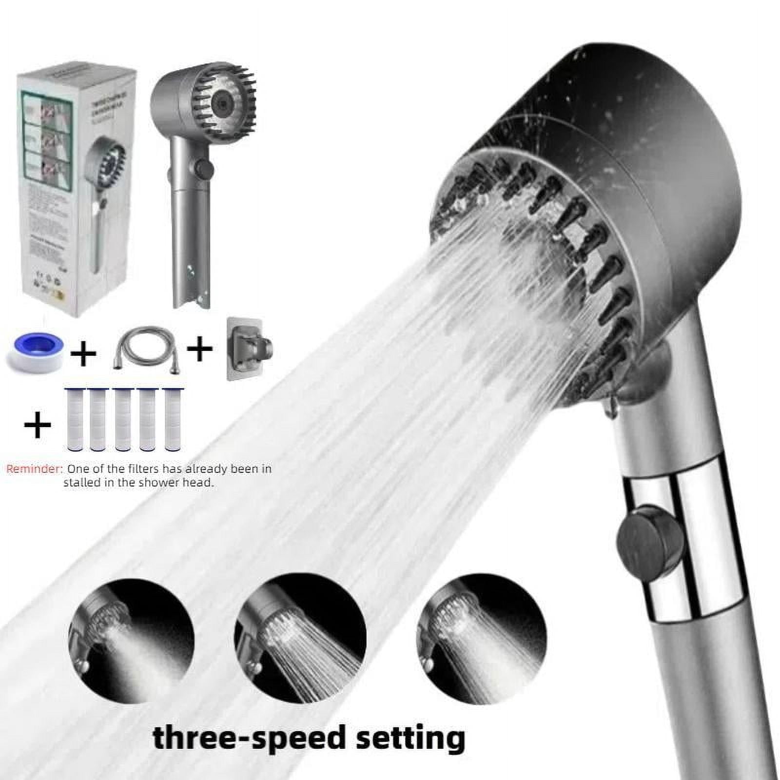Universal 9-Piece High-Pressure Shower Kit with Stainless Steel Panel ...