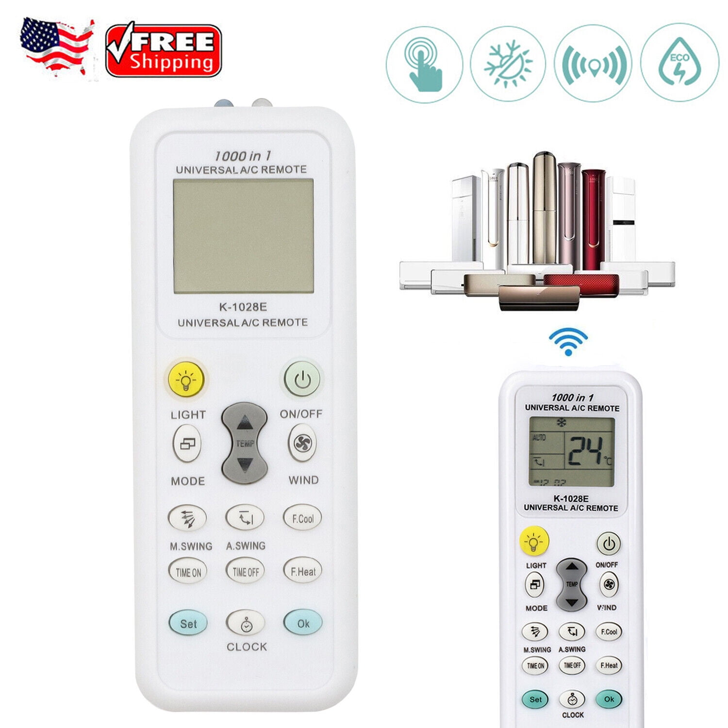 Universal A/C Air Conditioning Remote Control For Most Air Conditioner ...