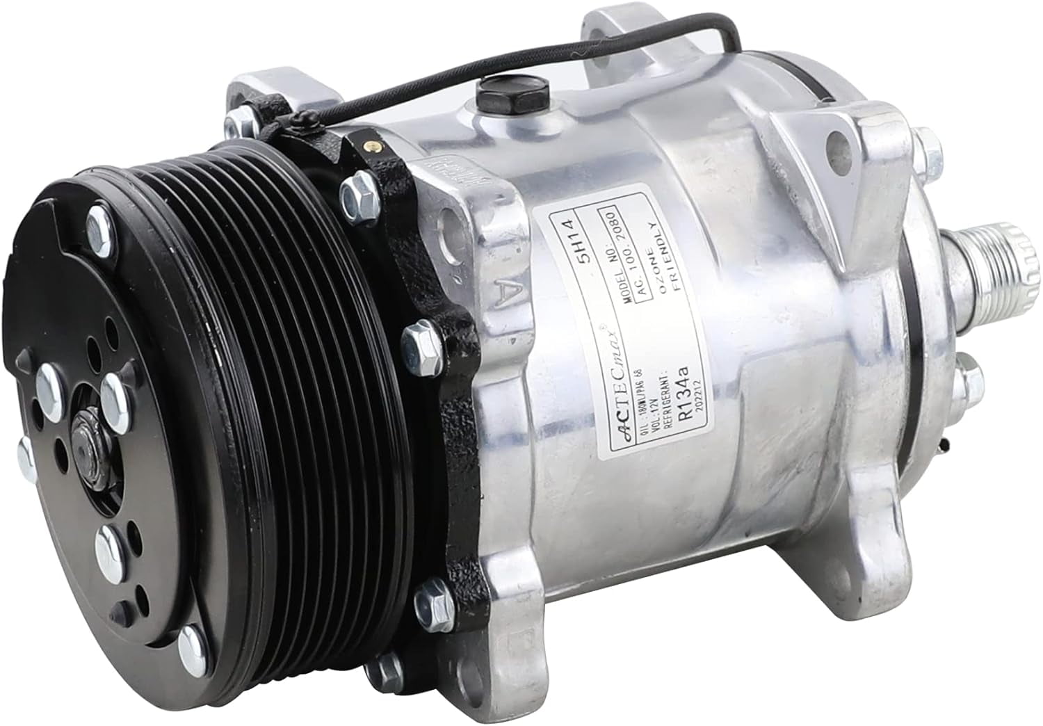 Universal A/C Compressor for SD 508 5H14 R134A Serpentine Belt 8PK Rear ...
