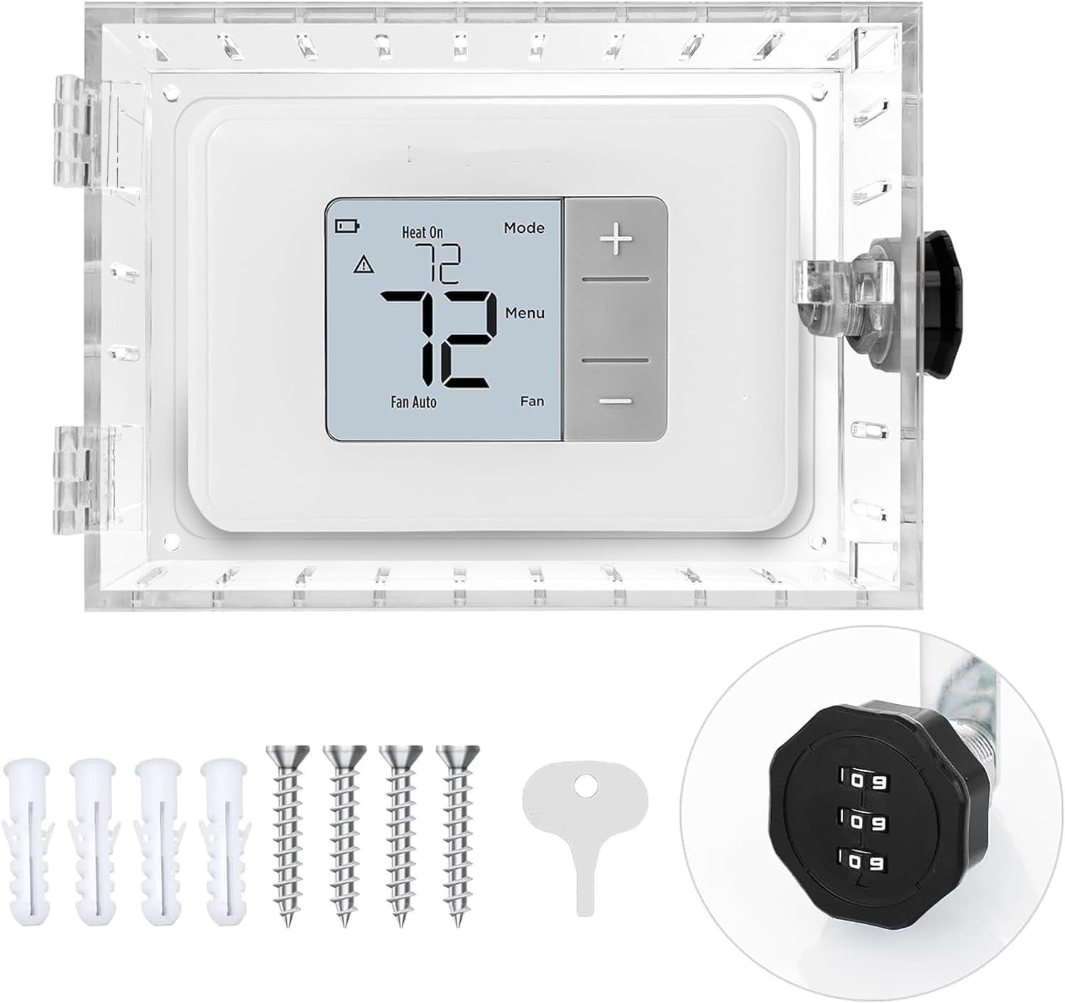 Universal A/C Thermostat Lock Box with Key for Goole Nest and Honeywell ...