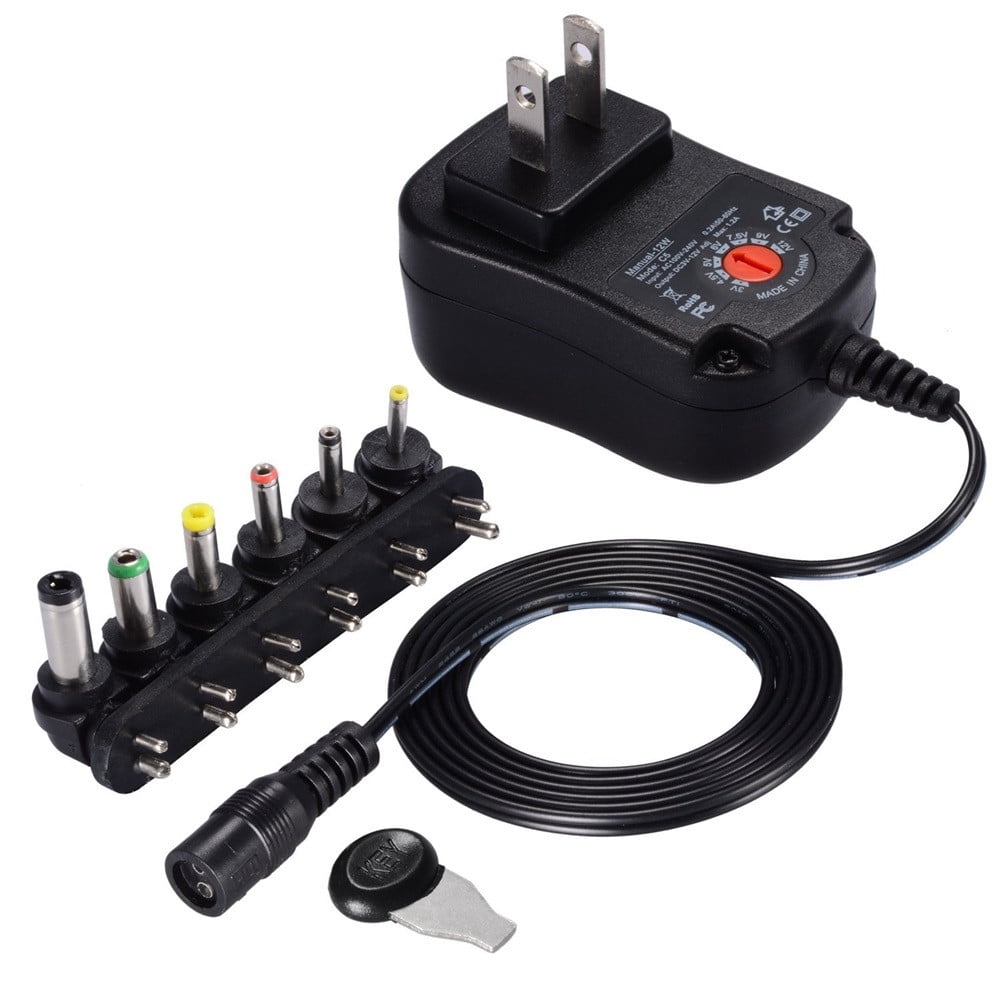 12W 3V 4.5V 5V 6V 7.5V 9V 12V Adjustable Voltage Universal AC/DC ...