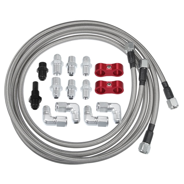Universal AN-6 Fuel Line Kit Braided Oil Fuel Line Hose Stainless Steel ...