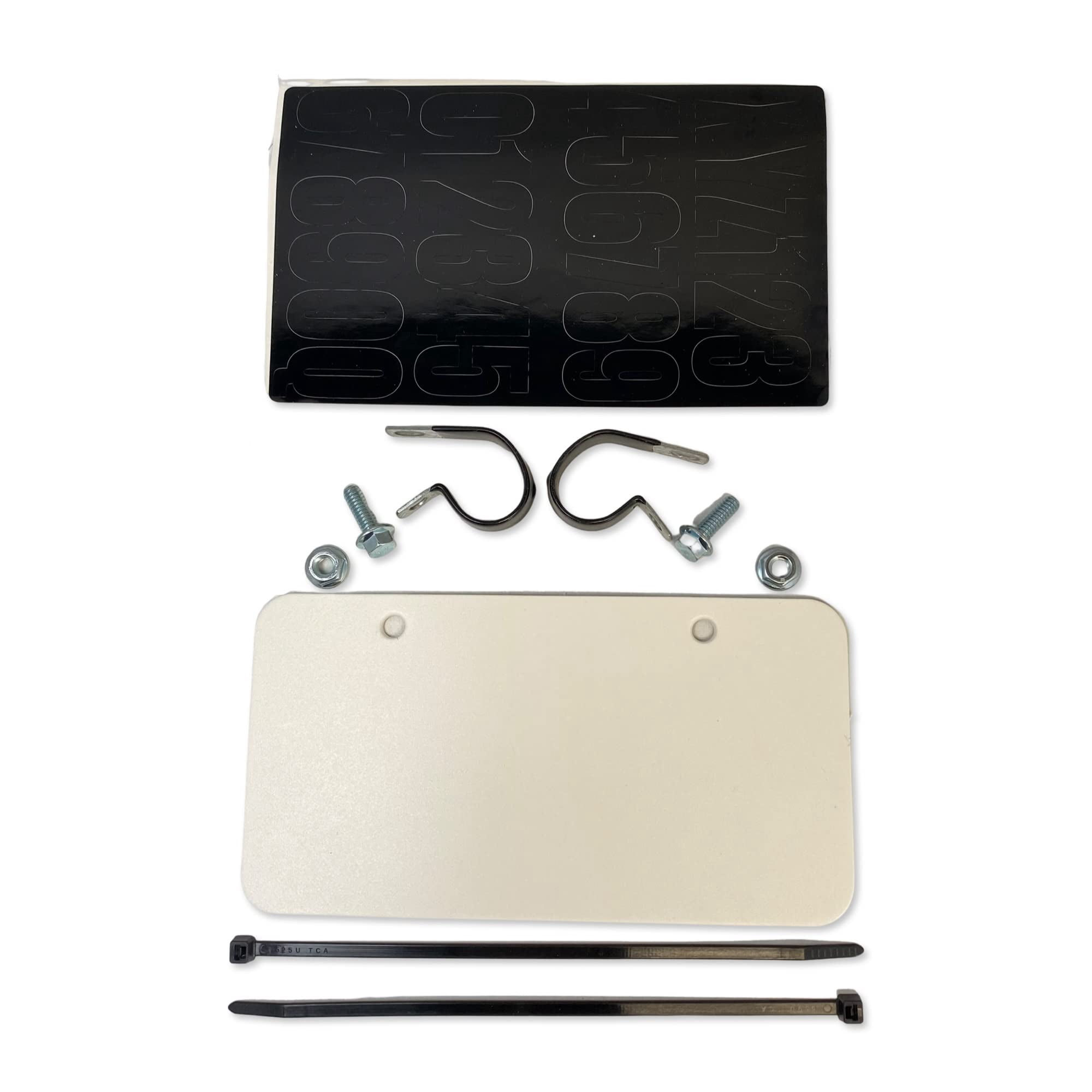 Universal ATV/UTV Polaris Can-Am White Plastic License Plate Kit ...