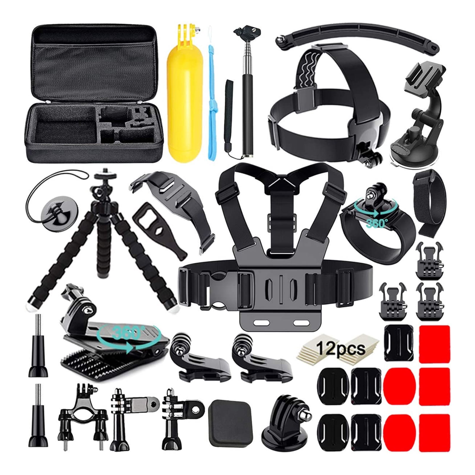 Universal Action Camera Accessory Kit for GoPro Hero 12/11/10 Max & DJI ...