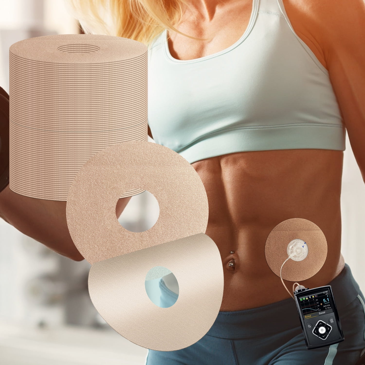 Universal Adhesive Patches for CGM and Insulin Pumps, 0.8-Inch Hole, 20 ...