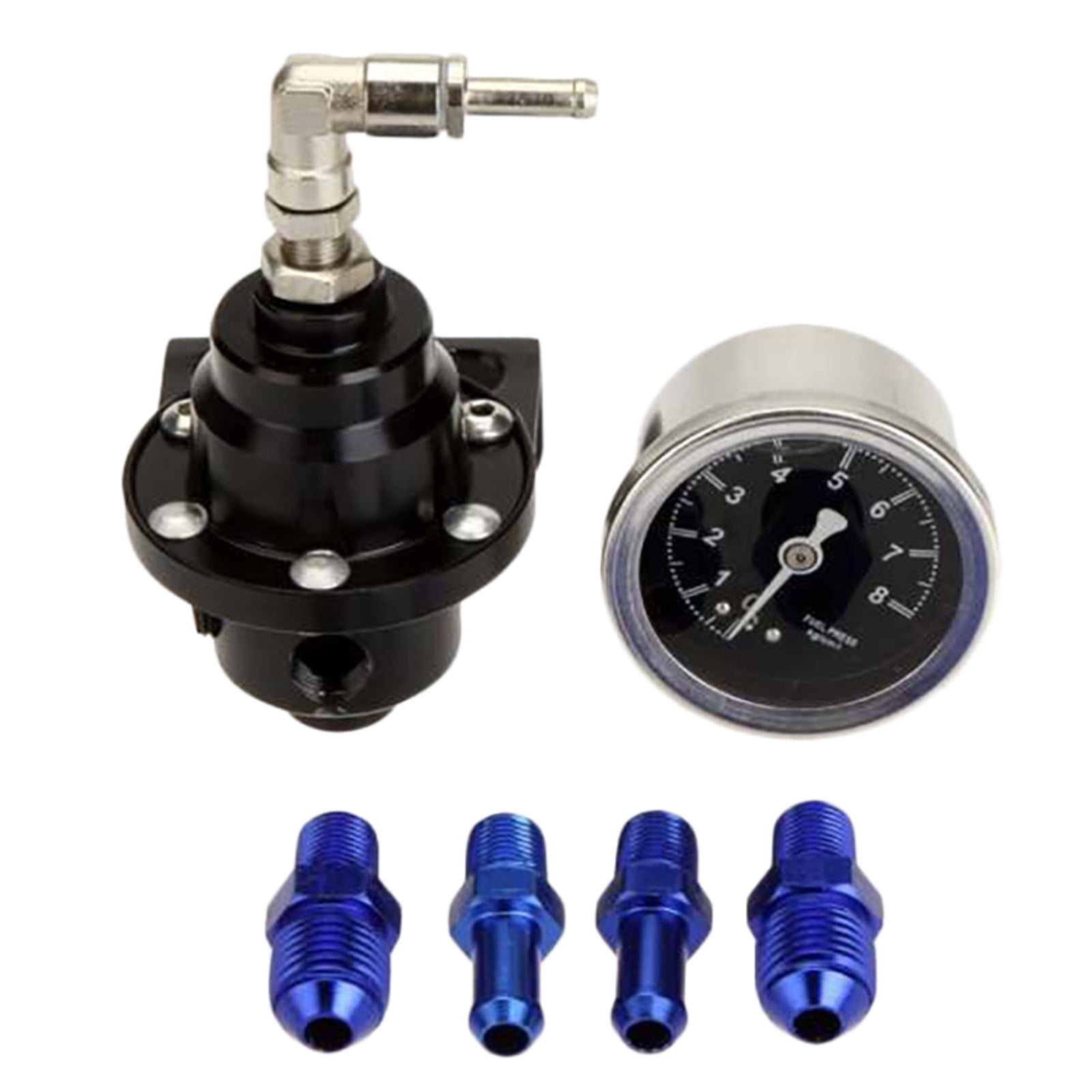 Universal Adjustable Aluminum Fuel Pressure Regulator Kit with Gauge ...