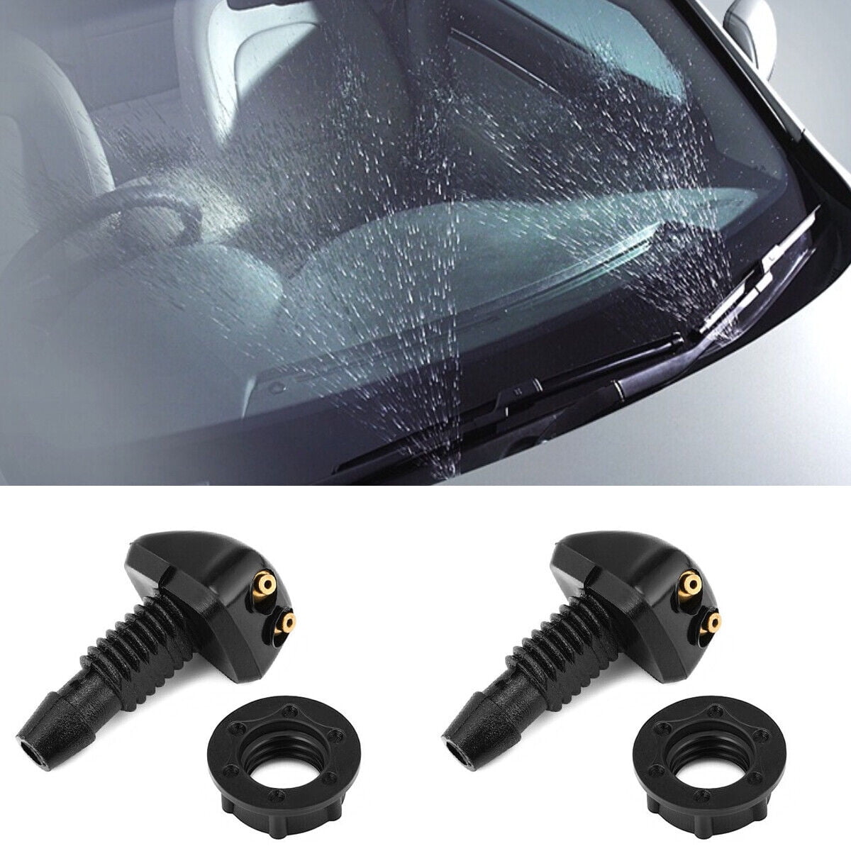 Universal Adjustable Dual-Hole Windshield Washer Nozzle - Easy ...