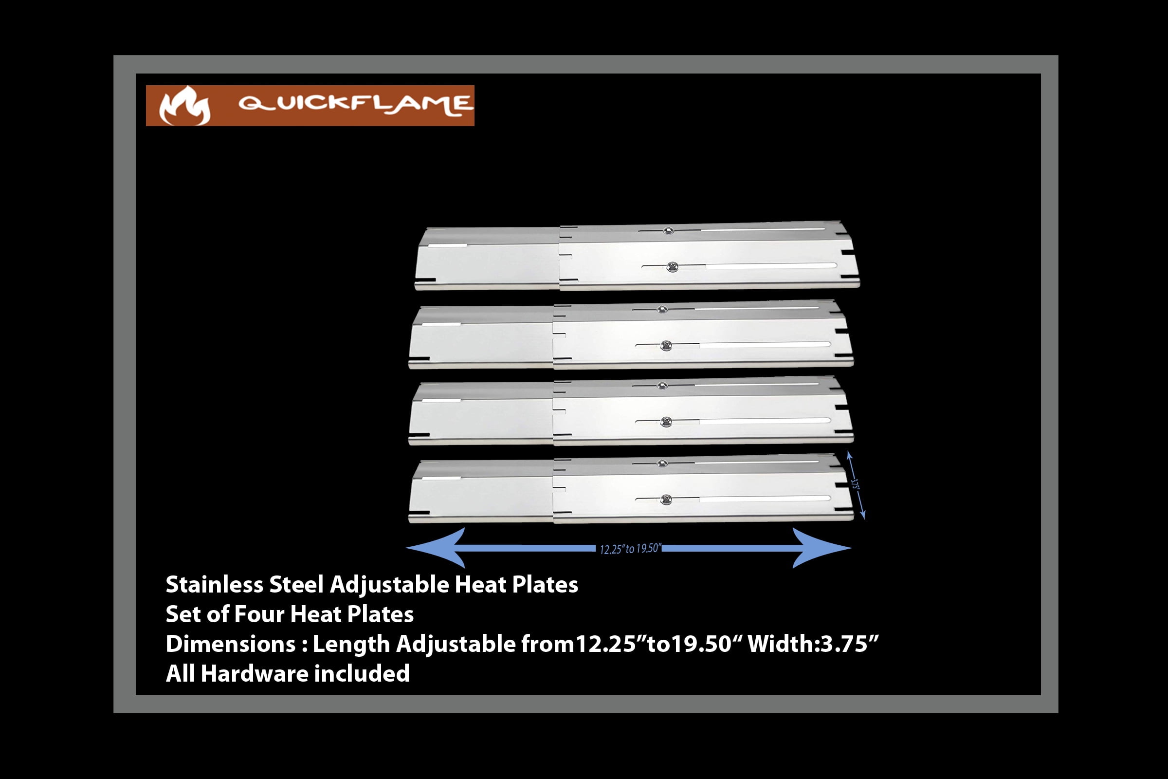 Universal BBQ Parts - Stainless Steel Adjustable Heat Plate Shield ...