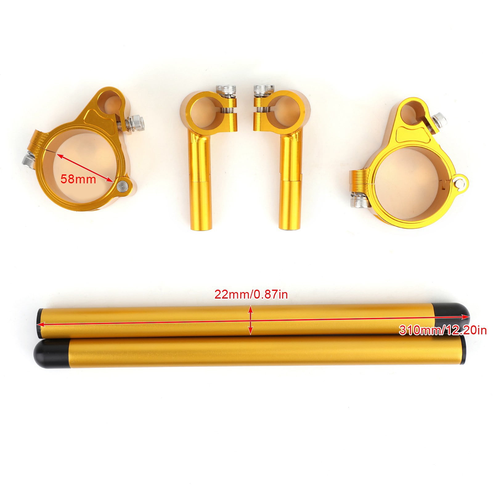 Universal Adjustable Rotatable CNC Billet Clip Ons Fork Tube Handlebar ...