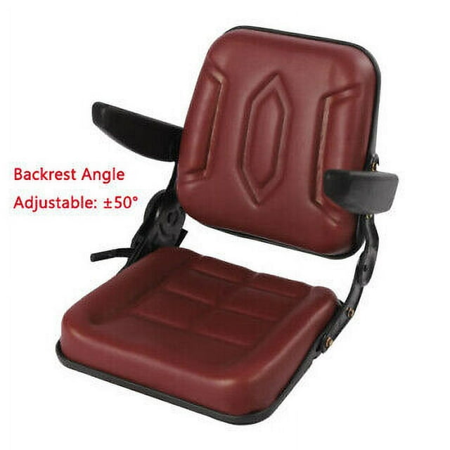 Universal Adjustable Tractor Seat with Armrest & Slide Track for Mower ...