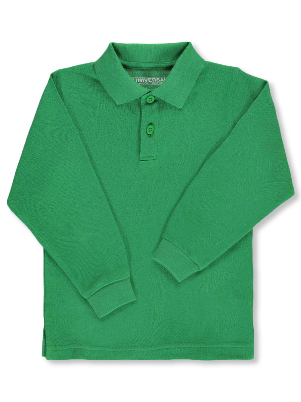 Universal Adults' Unisex L/S Pique Polo Color: kelly green Size: l ...