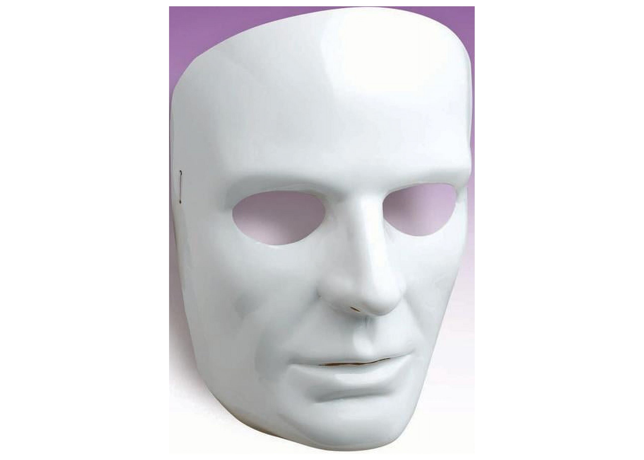 Universal Affect - White Face Mask - Male Halloween Mardi Gras Costume ...